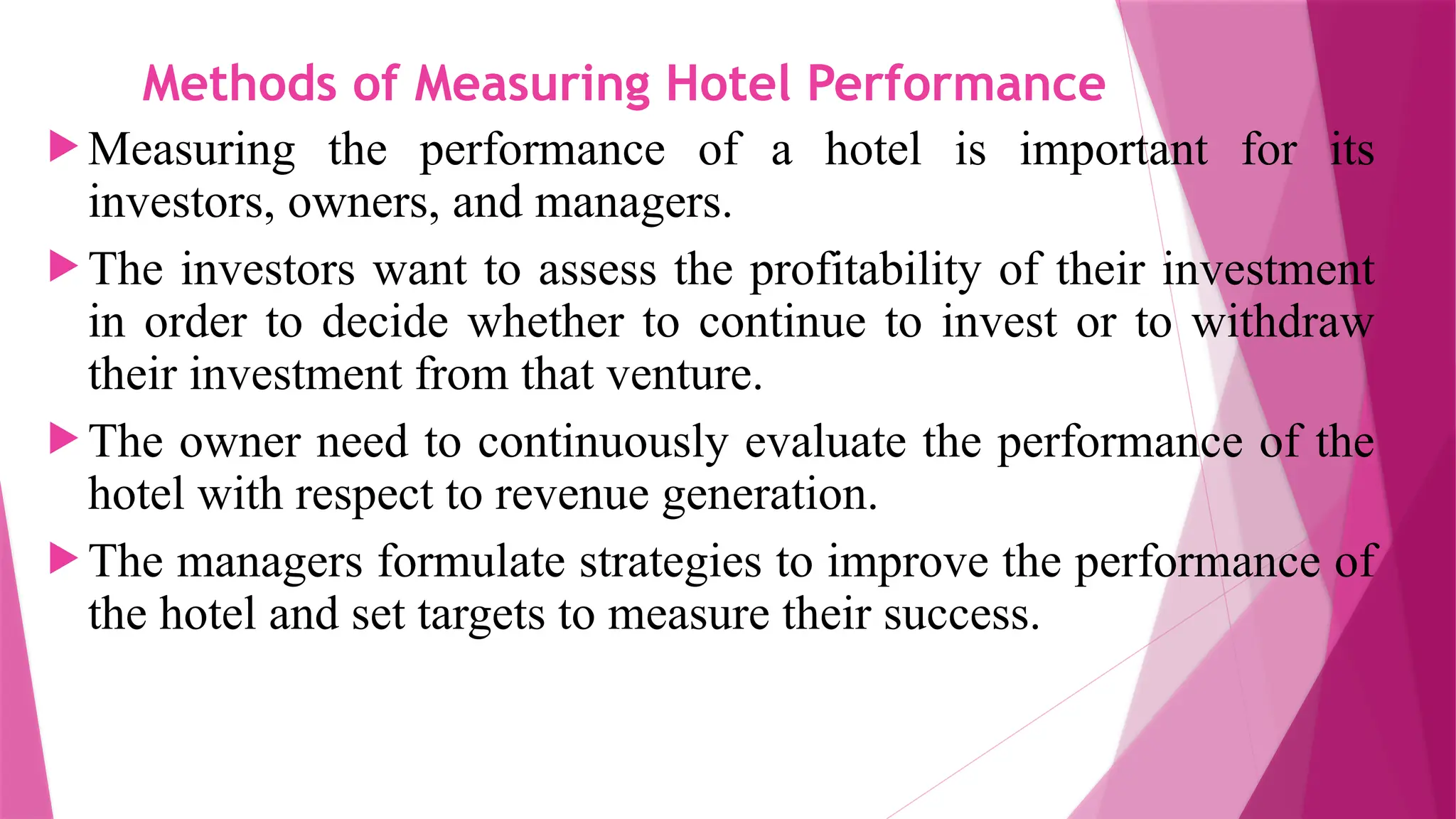 Title: Brief explanation on Evaluation on Hotel Performance | PPTX