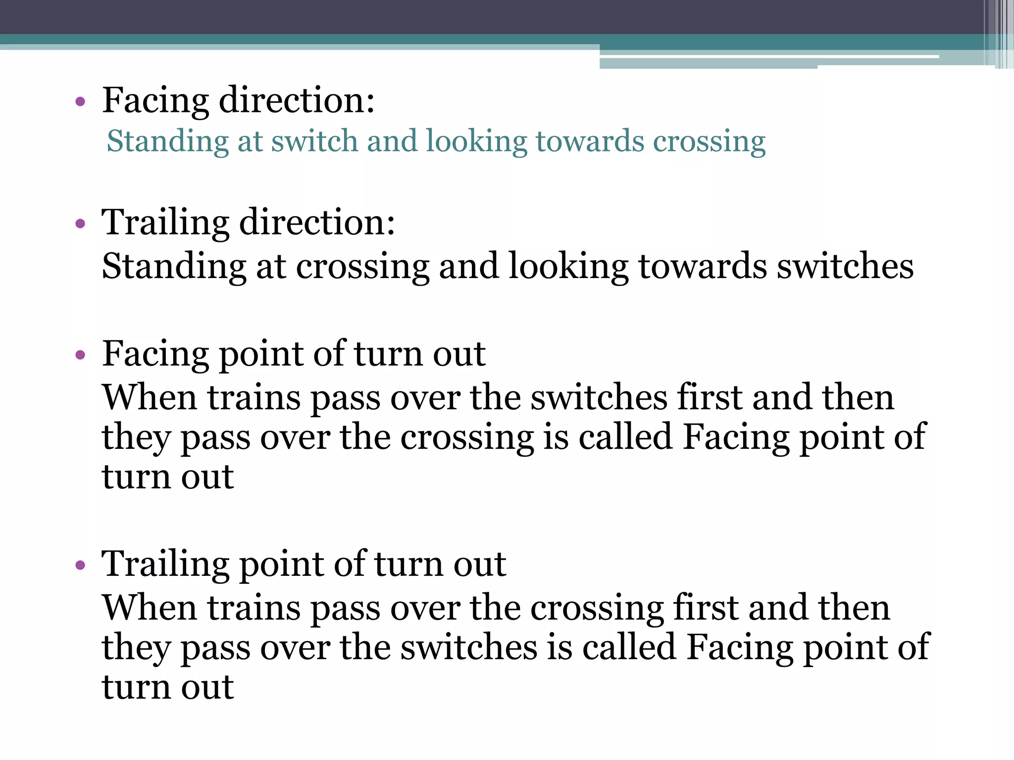 Chapter 6 Points,crossings and yards | PPTX