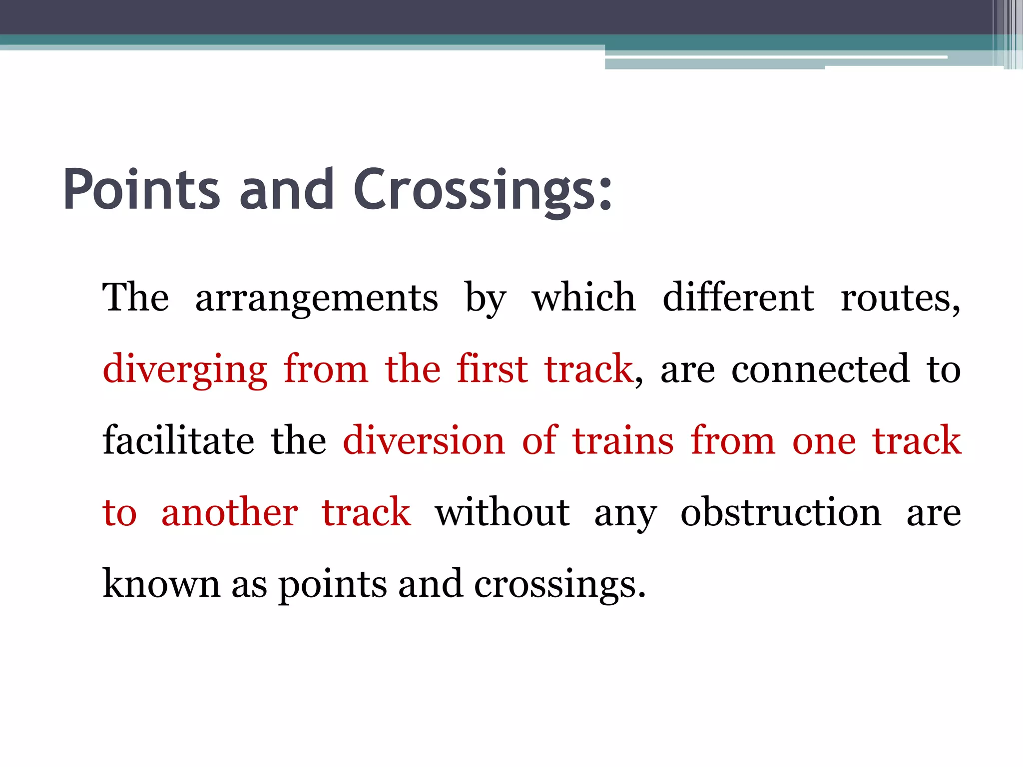 Chapter 6 Points,crossings and yards | PPTX