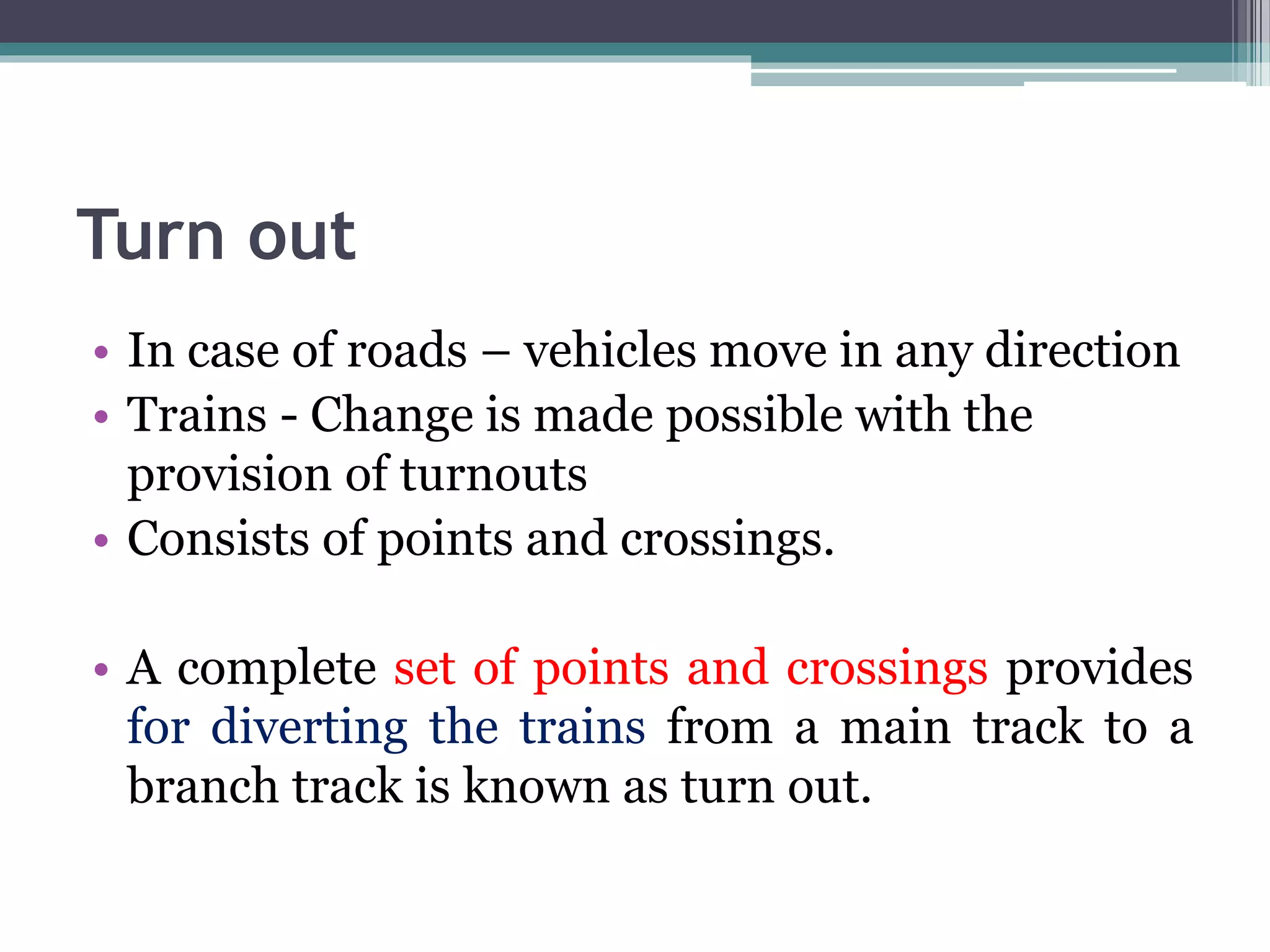 Chapter 6 Points,crossings and yards | PPTX