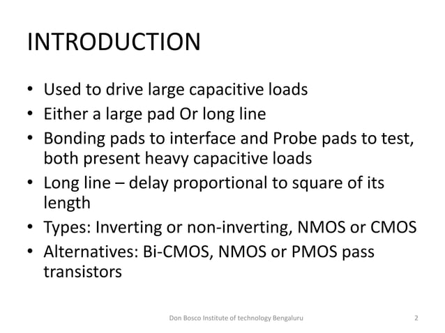 Advances in VLSI Chapter 6 Superbuffers | PPTX | Computer Peripherals | Computing