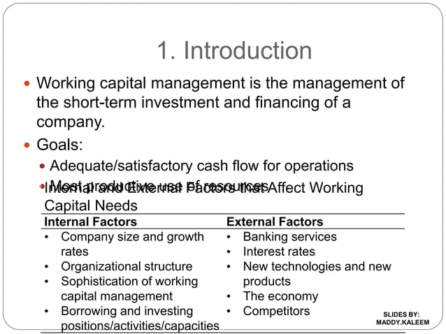 Working capital management | PPTX | Stocks and Bonds | Personal Investing