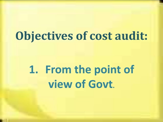 Cost Audit | PPT