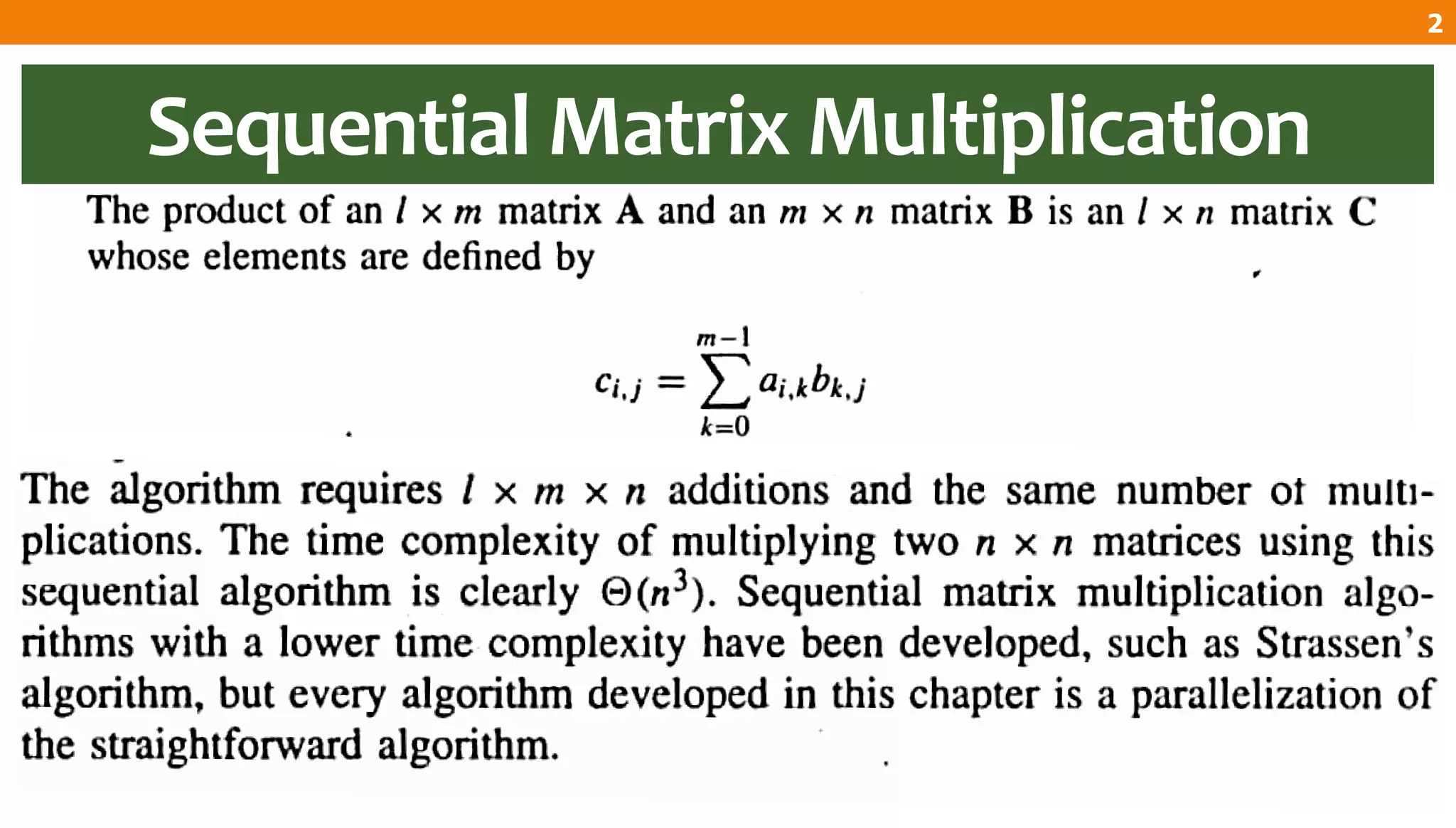Chapter 7: Matrix Multiplication | PPT