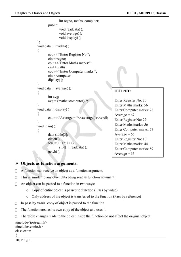 Chapter 7 Classes And Objectspdf Programming Languages Computing