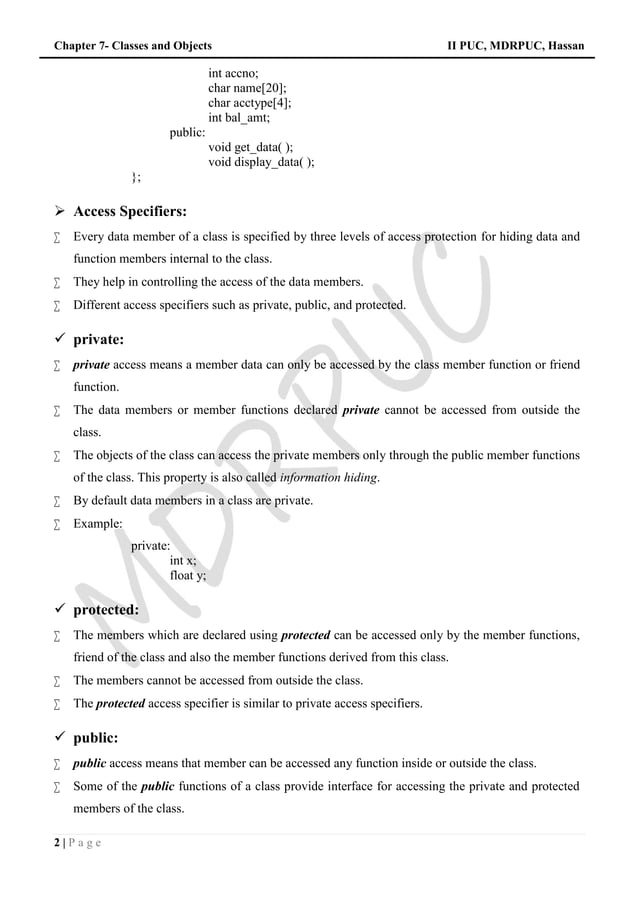chapter-7-classes-and-objects.pdf | Programming Languages | Computing