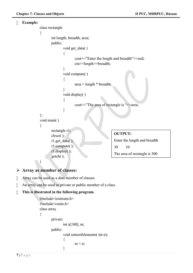 chapter-7-classes-and-objects.pdf | Programming Languages | Computing