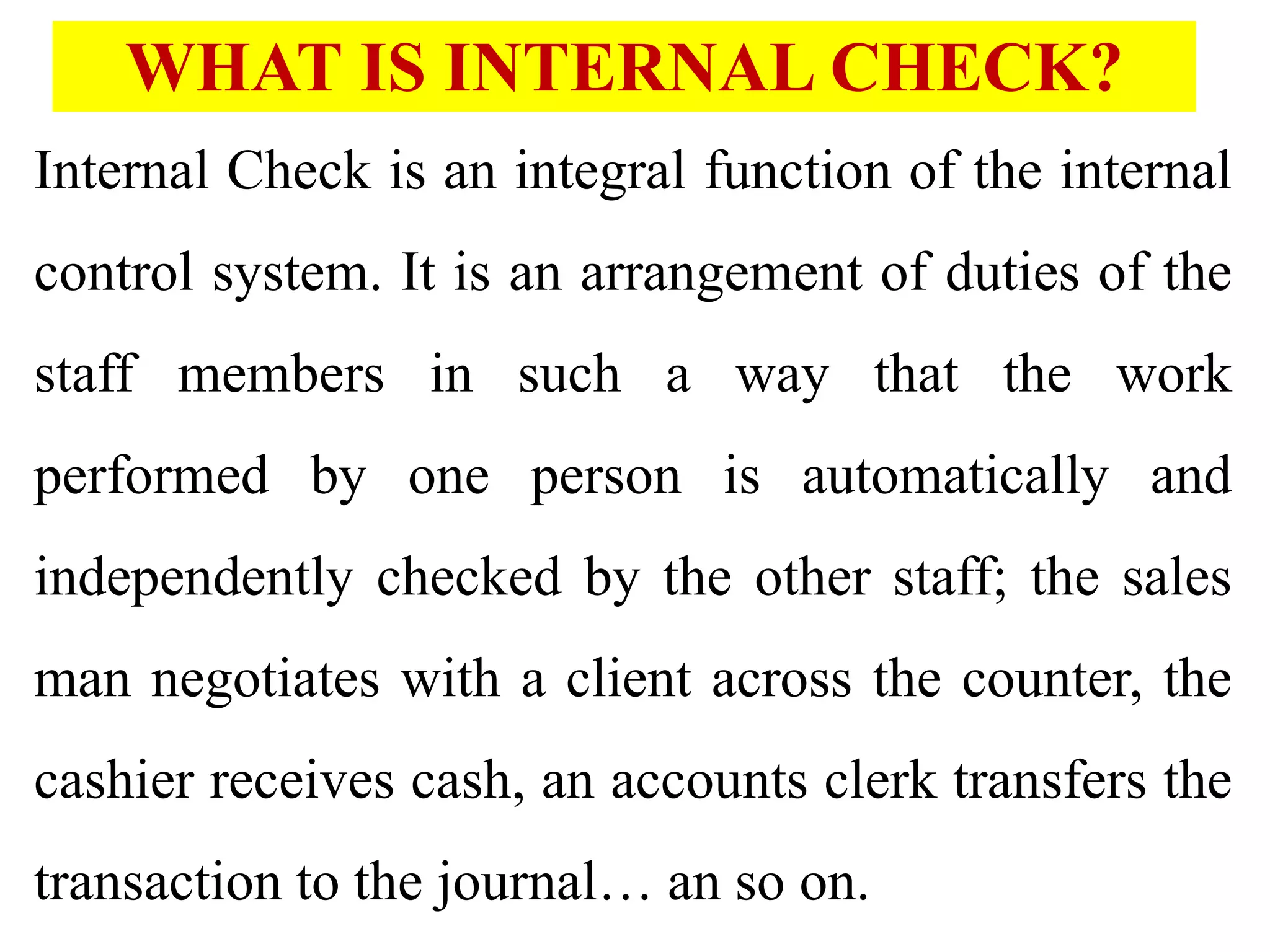 Chapter 7 -Internal check | PPTX