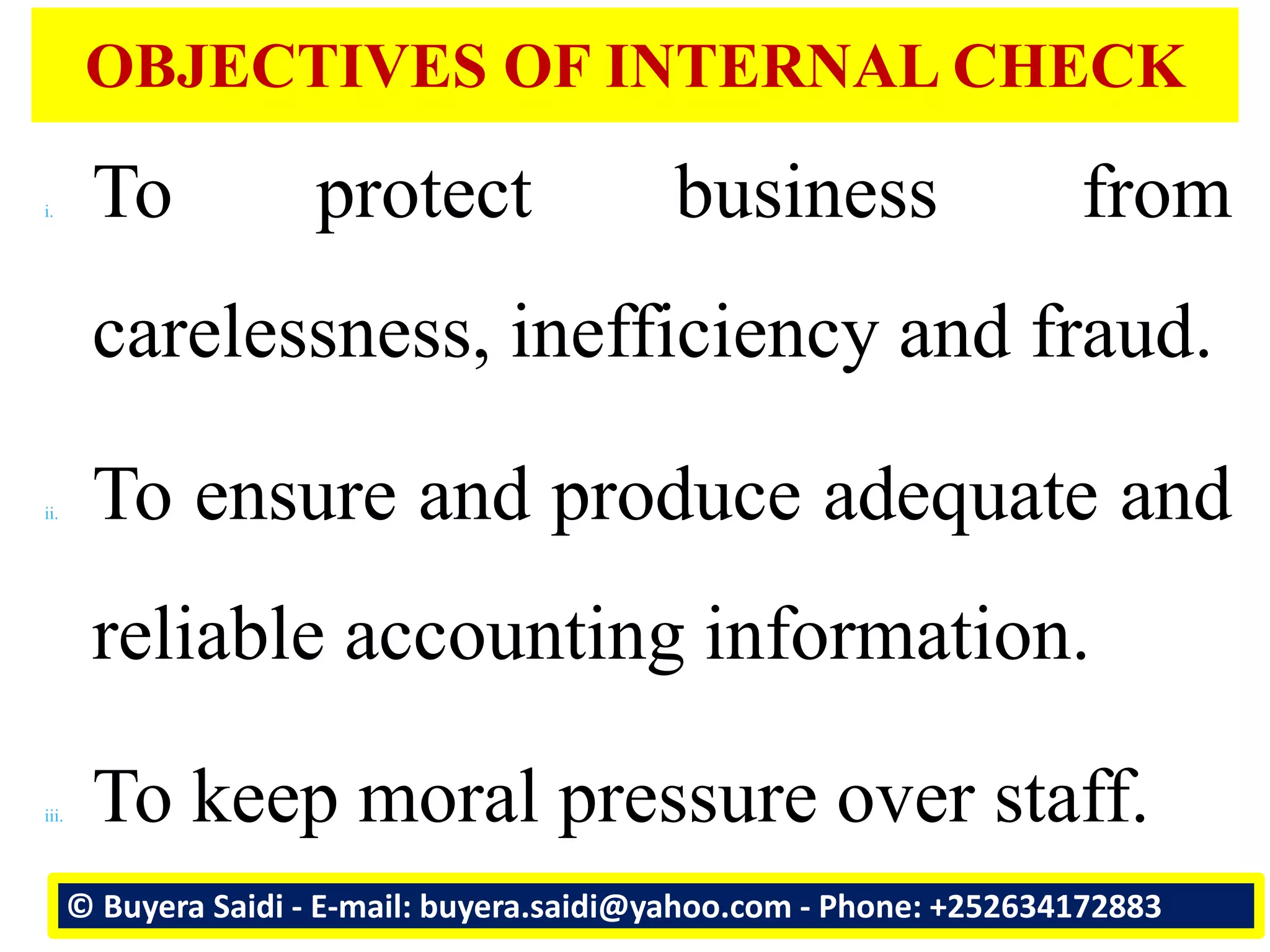 Chapter 7 -Internal check | PPTX