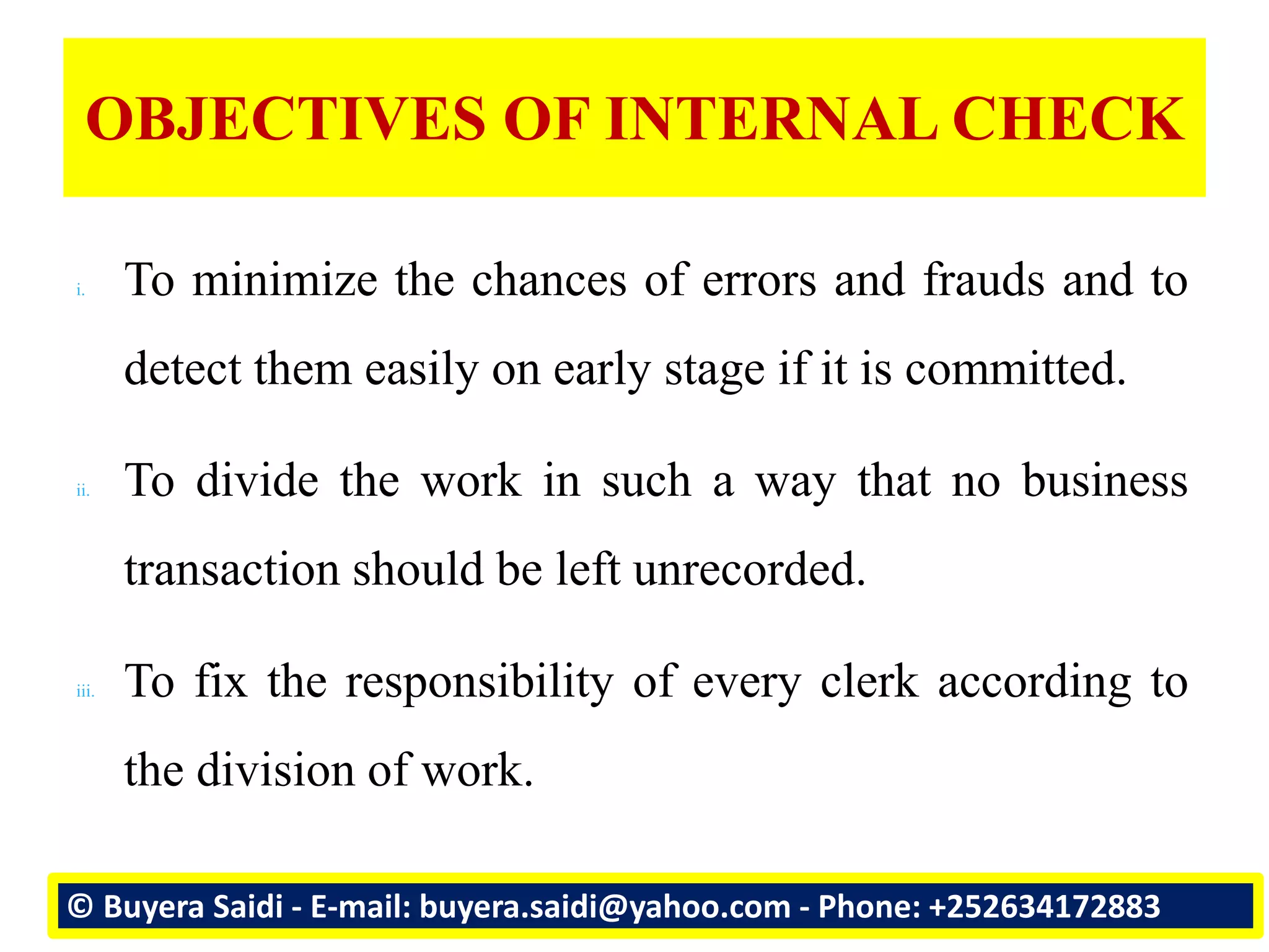 Chapter 7 -Internal check | PPTX