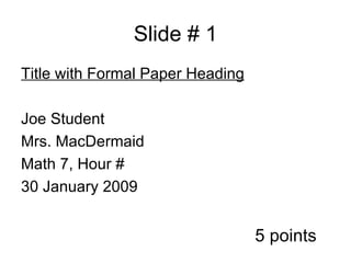 Chapter 7 Project | PPT