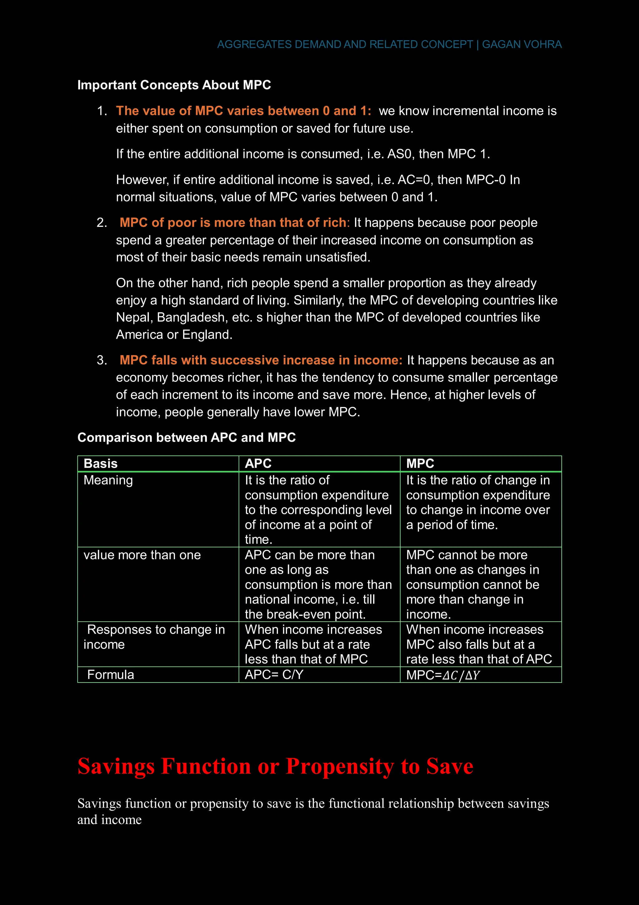 Aggregate demand & related concepts class 12th | PDF