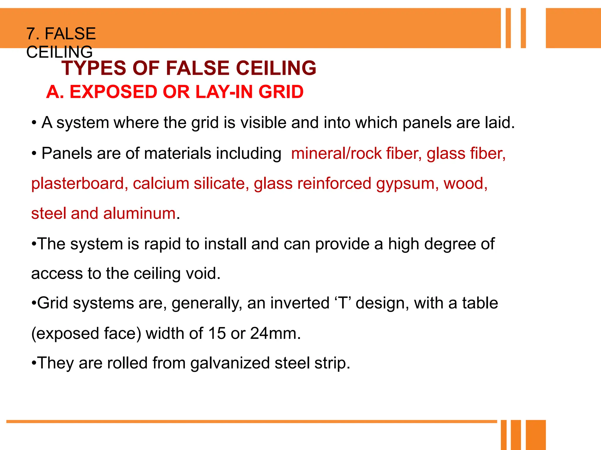 Building Construction_FALSE CEILING design | PPTX