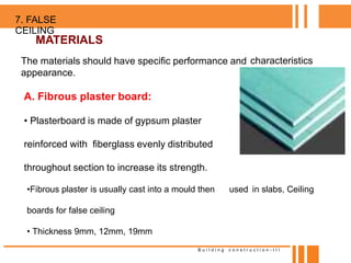 Building Construction_FALSE CEILING design | PPTX