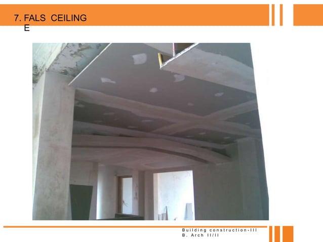 Building Construction_FALSE CEILING design | PPTX
