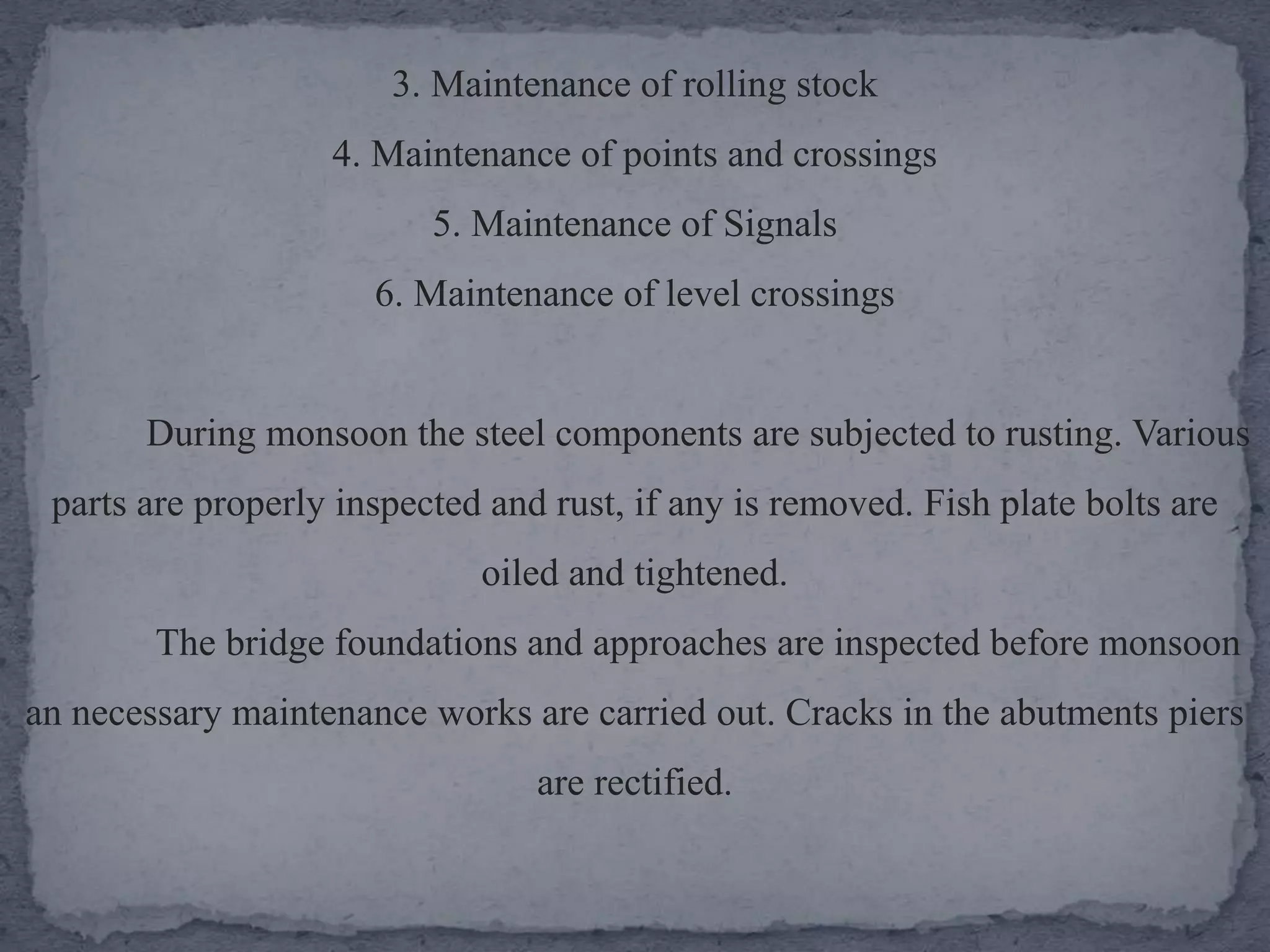 Chapter 7 Maintenance of railway track | PPTX
