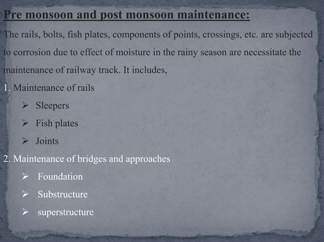 Chapter 7 Maintenance of railway track | PPTX