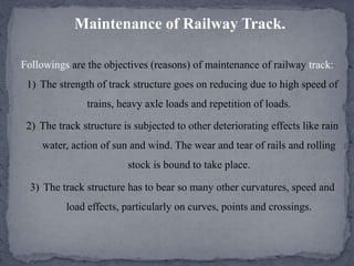 Chapter 7 Maintenance of railway track | PPTX