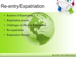 Chapter 7 repatriation | PPTX