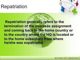 Chapter 7 repatriation | PPTX