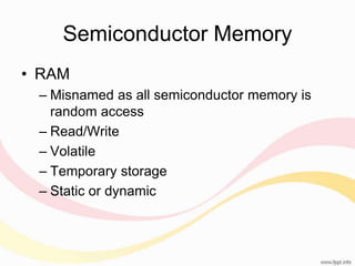 Chapter 8 computer memory system overview | PPT