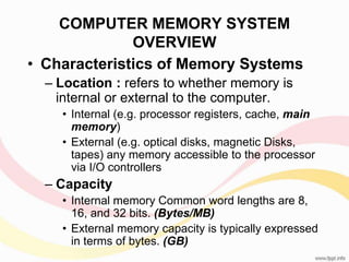 Chapter 8 computer memory system overview | PPT