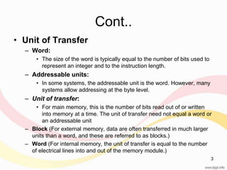 Chapter 8 computer memory system overview | PPT
