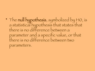 Chapter 8 – Hypothesis Testing | PPT