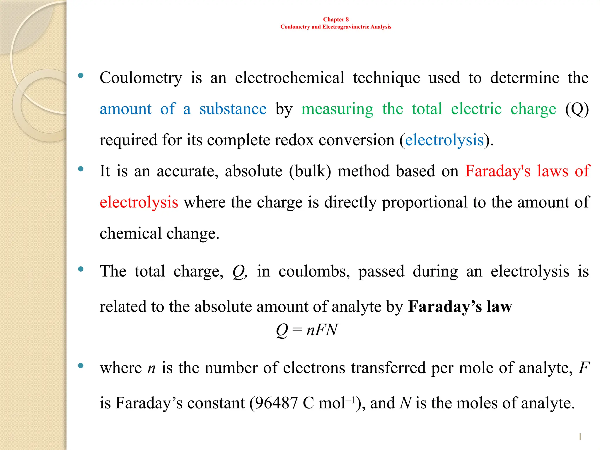 Chapter-8 Coulometry and Electrogravimetric Analysis.pptx