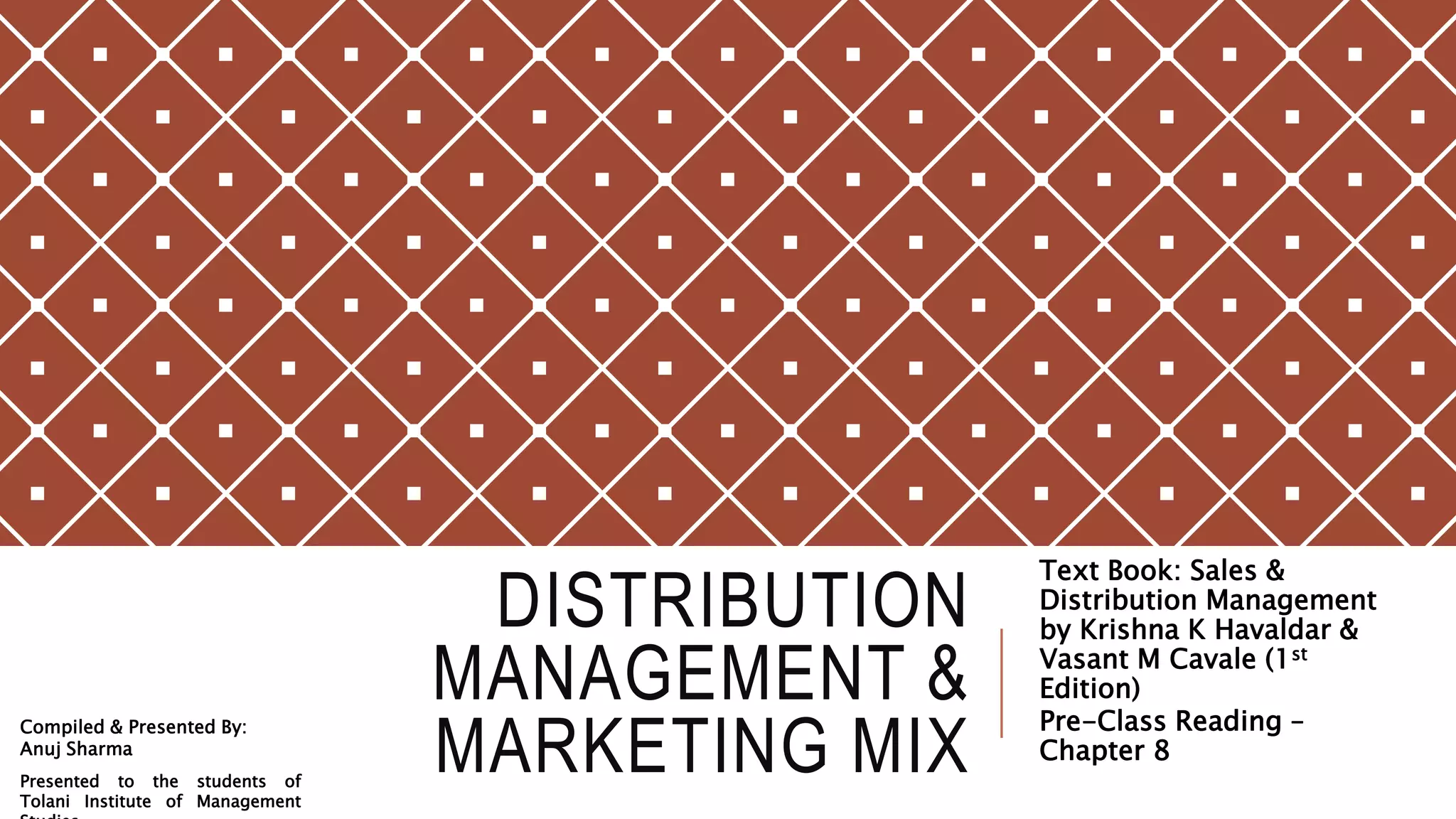 Distribution Management & Marketing Mix | PPTX