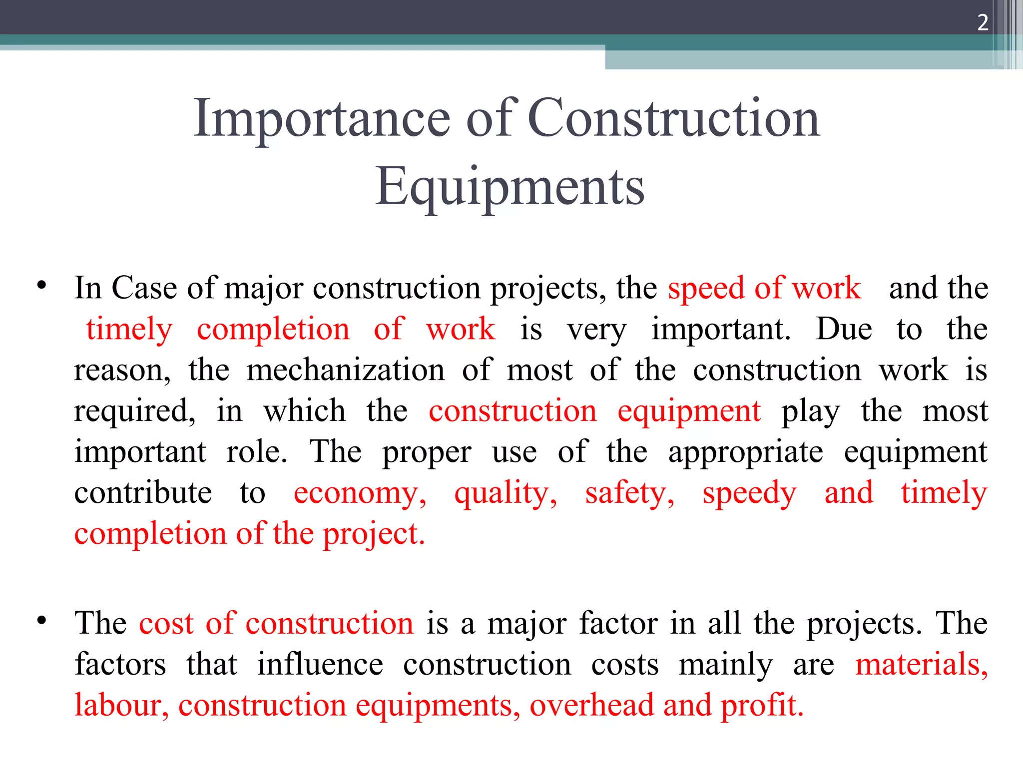 Chapter 8 introduction to construction equipments | PPT