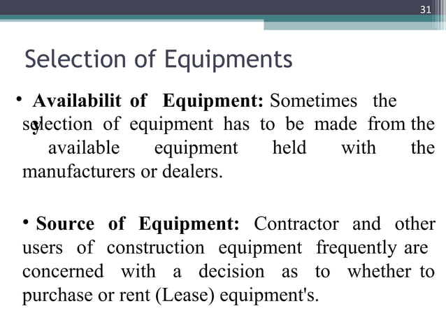 Chapter 8 introduction to construction equipments | PPT