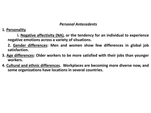 Chapter 8 Job Satisfaction And Organizational Commitment Edit Fileppt