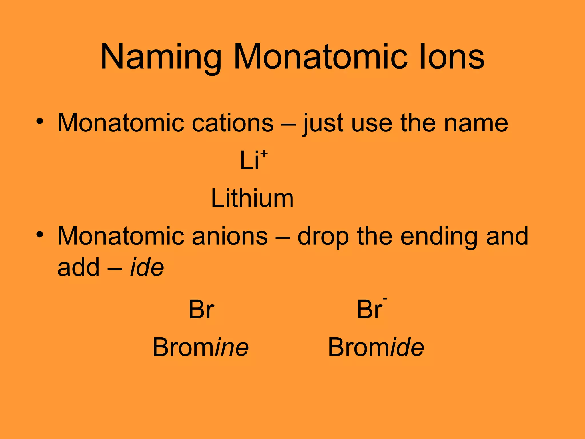 Chemical Names and Formulas | PPT