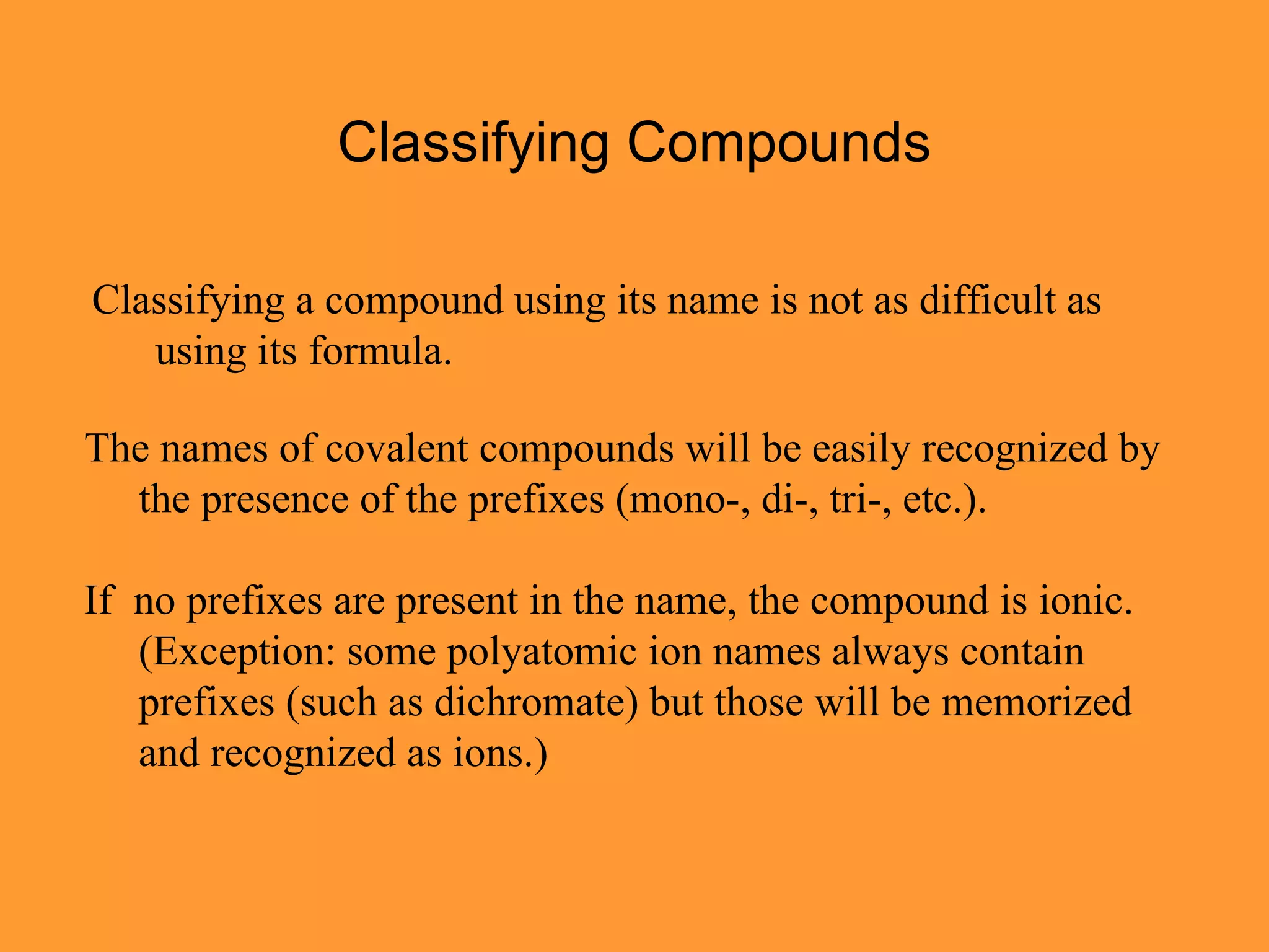 Chemical Names and Formulas | PPT