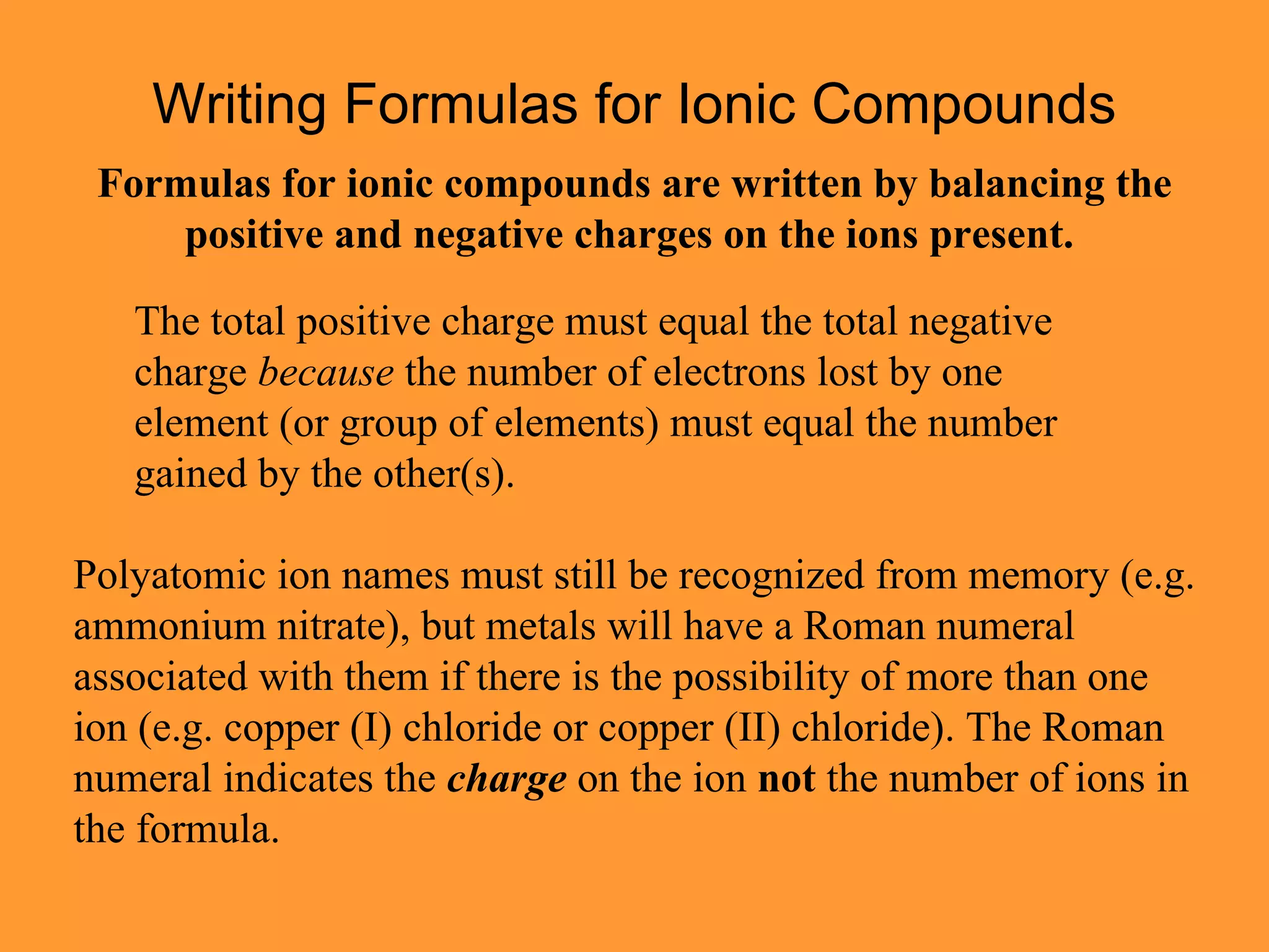 Chemical Names and Formulas | PPT