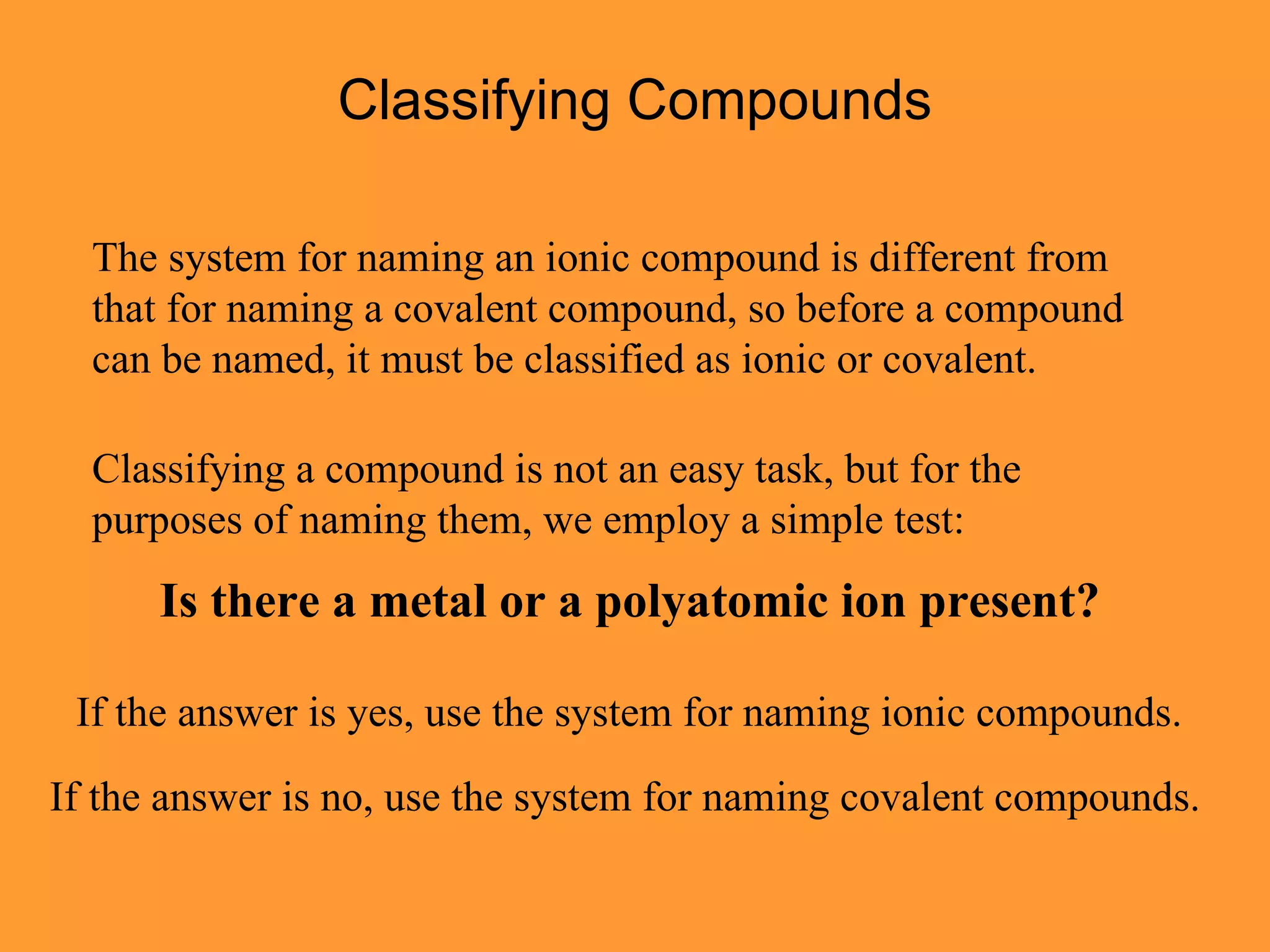 Chemical Names and Formulas | PPT