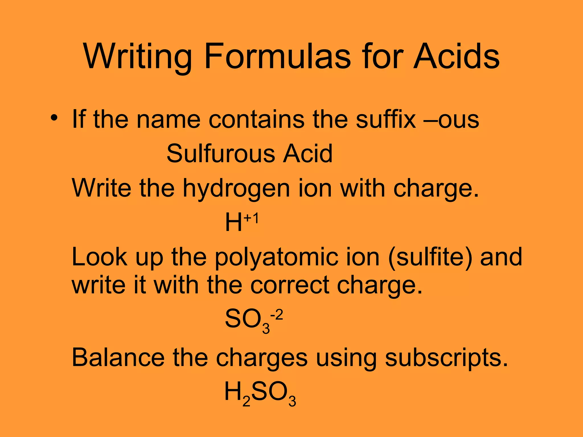 Chemical Names and Formulas | PPT