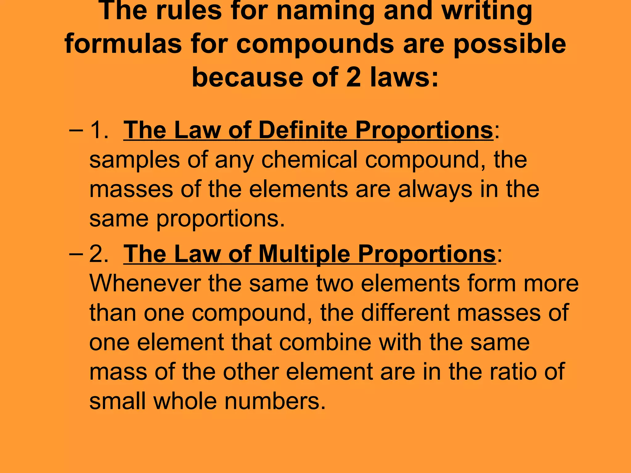 Chemical Names and Formulas | PPT