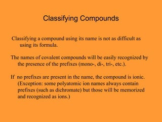 Chemical Names and Formulas | PPT