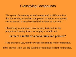 Chemical Names and Formulas | PPT