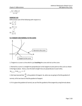 Chapter 9- Differentiation Add Maths Form 4 SPM | PDF