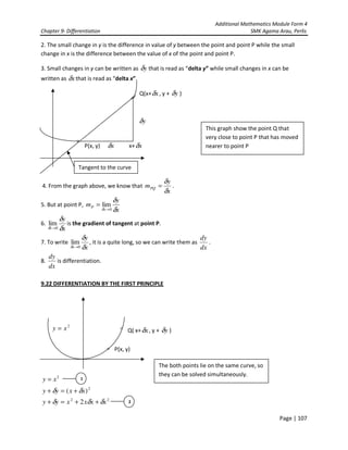 Chapter 9- Differentiation Add Maths Form 4 SPM | PDF