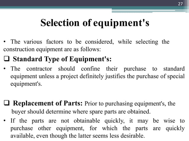 Chapter 9 introduction to construction equipments | PPT | Business ...