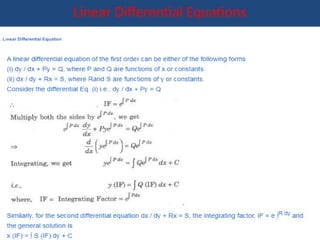 maths differnetia;l equation linear and nonlinbera types and other varieties | PPT