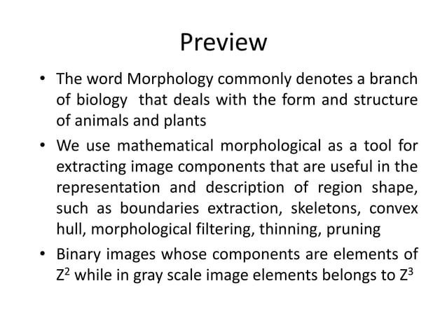 Chapter 9 morphological image processing | PPTX