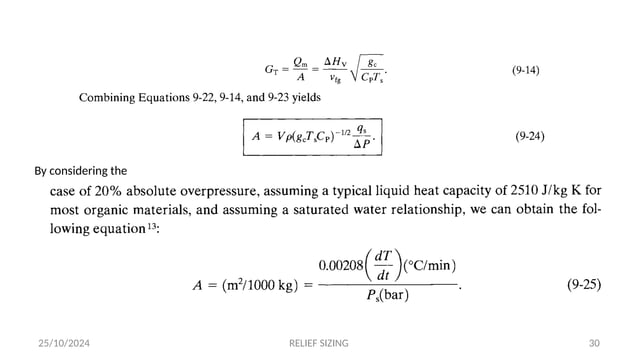 CHAPTER-9 RELIEF SIZING (Relief Vent Area Calculation).pptx | Physics ...