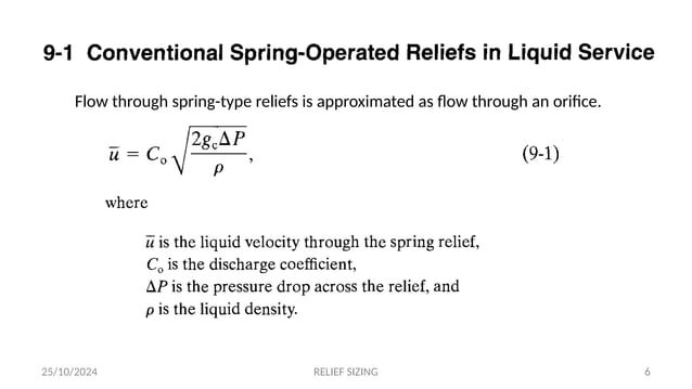 CHAPTER-9 RELIEF SIZING (Relief Vent Area Calculation).pptx | Physics ...