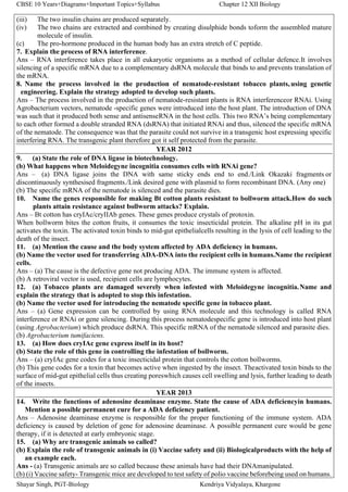 chapter--BIOLOGY XII PYQ (10) MCQS QUESTIONS | PDF