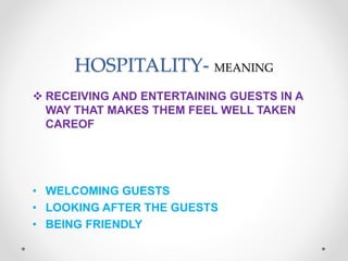 Chapter-I. INTRODUCTION TO TOURISM AND HOTEL MANAGEMENT | PPTX